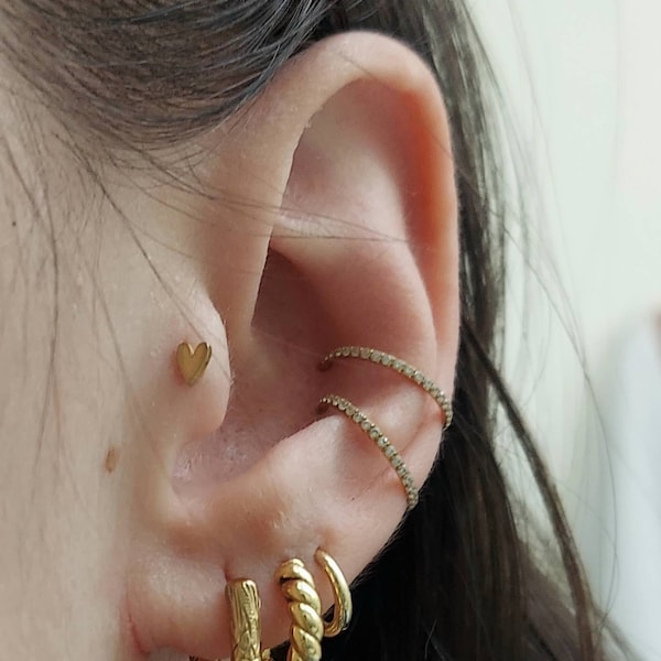 16G / 18G Conch Clicker Hoop, 16g/18g Conch Ring, Slim Hoop Earring ...