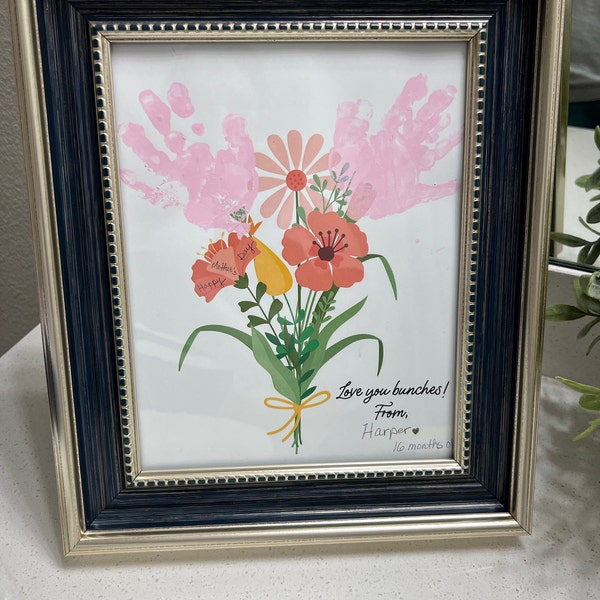 Flower Handprint Craft Art, Printable | for Mom or Grandma Handprint ...