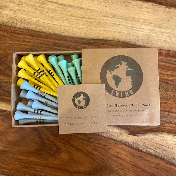 Green Swing Personalised Bamboo Golf Tees 70mm | Strong Sustainable ...