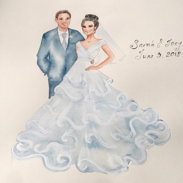 Live Wedding Sketching, Wedding Guest Portraits, Maryland Wedding, PA ...