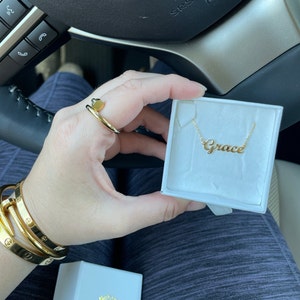 14K Solid Gold Name Necklace-real Gold Name Necklace-name - Etsy