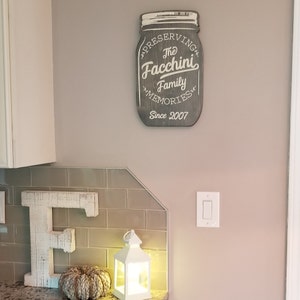 Personalized Mason Jar Shape Farmhouse Style Wood Cutout Sign. New ...