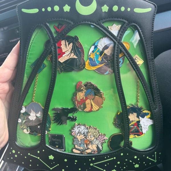 Itabag,green Vegan Leather Bag Lantern ,ita Backpack - Pin Display ...