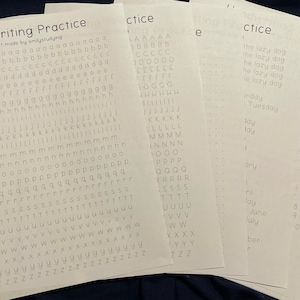 Handwriting Practice Sheets - Etsy