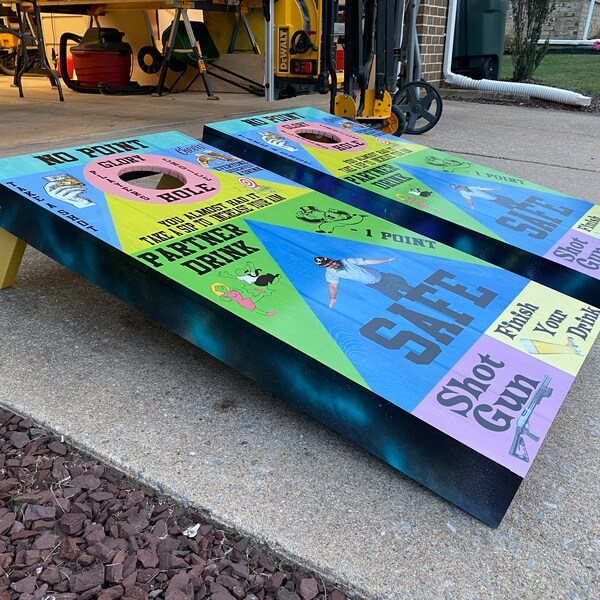 Drinking Game Cornhole Board Wrap Vinyl Decal Sticker Bag Toss - Etsy