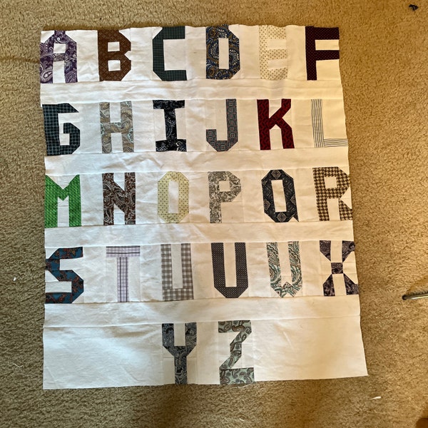 Alphabet Baby Quilt Pattern, PDF, Scrappy Quilt, Beginner, Easy, Modern ...