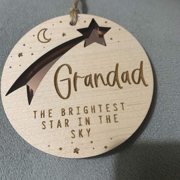 Mum in Loving Memory Christmas Tree Topper Angel Star, Memorial Tree ...