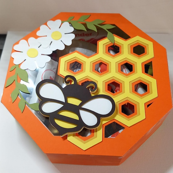 3D Honeycomb Box Svg, Mandala Honey Bee Box Svg, Chocolate Holder Gift ...