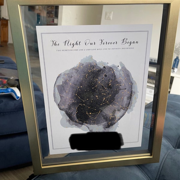 Custom Night Sky Print | Personalised Constellation Star Map Wall Art ...