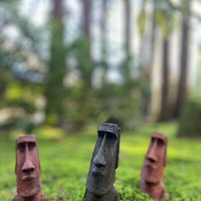 Miniature Easter Island Moai Statue Raw Umber - Etsy