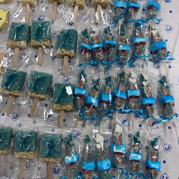 Shark, Mermaid Candy Kabobs Party Favors Treat Boxes Baby Shark ...