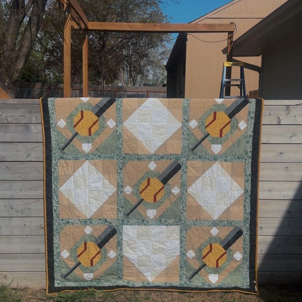 Baseball Field Homerun Quilt Block PDF Pattern - Etsy