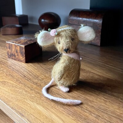 Mouse and Toadstool Picture / Greetings Card Needle Felted - Etsy