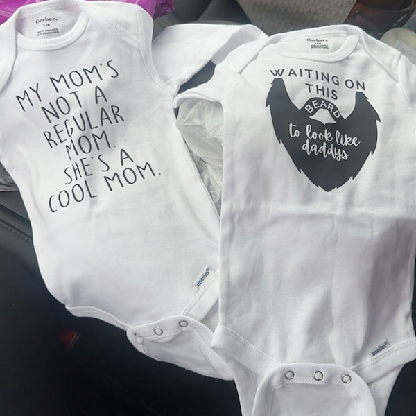Waiting on This Beard to Look Like Daddy's Baby Onesie, Funny Baby ...