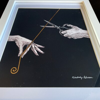 Thread of Life Ancient Greek Mythology Art Print, Hand Embellished Gold ...