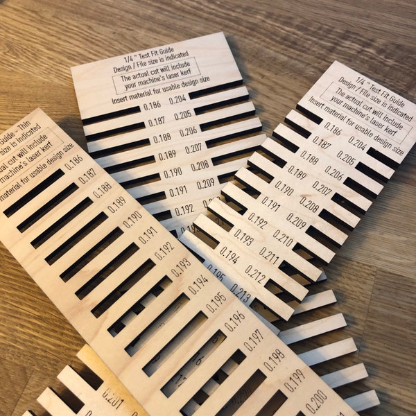 Kerf Tool Test Fit Guides for Laser Designs in 1/8" (3mm) or 1/4" (6mm ...
