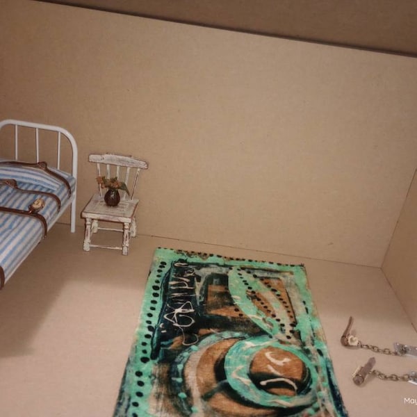Dollhouse Miniature Handcrafted Asylum Leather Straps Hospital Bed ...