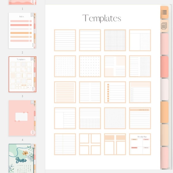 Pink Digital Notebook | Goodnotes Notebook | Digital Notebook With Tabs ...
