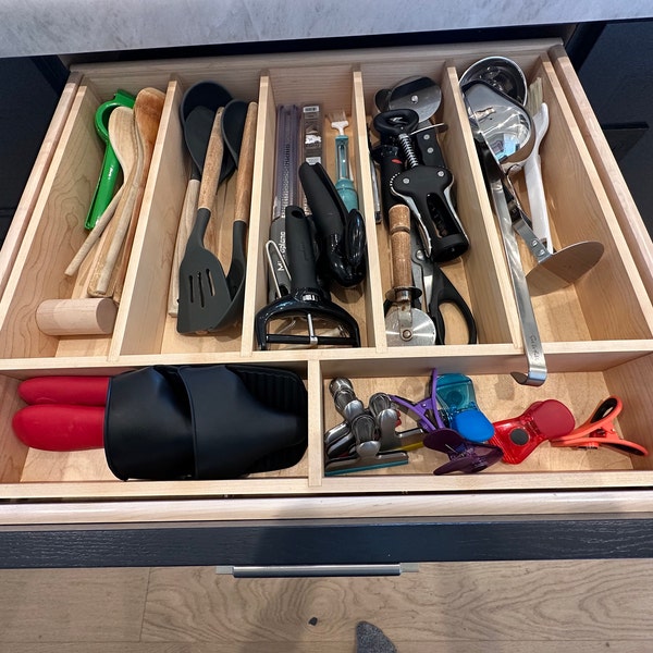 Custom Kitchen Drawer Organizer for Utensils, Silverware, Baking and ...