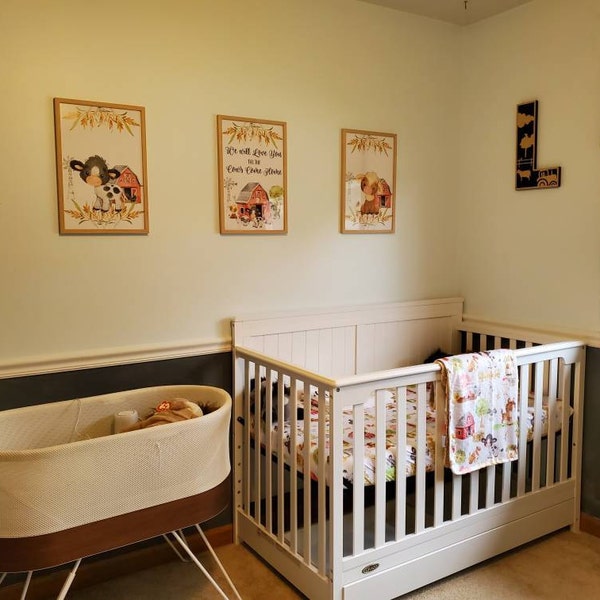 Farm Nursery Wall Art Poster, Farm Animal Nursery Decor, Farm Poste Set ...