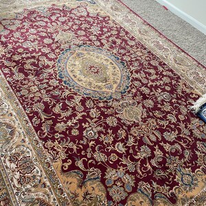 7x10 Gold Embroidered Silk Carpet, Carpet for Living Room, Palace Silk ...