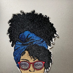 Afro Woman Machine Embroidery Design, Black Girl Embroidery Design ...