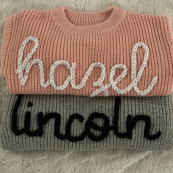 Personalized Hand Embroidered Baby and Toddler Birthday Sweater, One ...