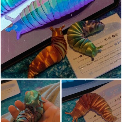 Rainbow Slug Large 3D Printed Slug Multicolor Slug Slinky Fidget Toy ...