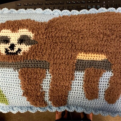 Crochet Pillow Pattern, Sloth Pillow, Crochet Sloth Pattern, Sloth ...