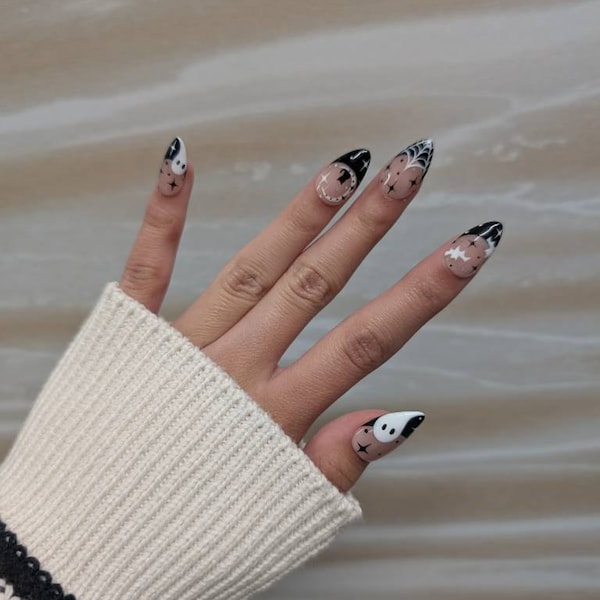 FAYE Fairycore Aesthetic Press on Nails Jade Aurora Nails Lily Pond ...