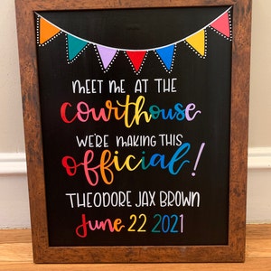 Hand Painted Adoption Sign Adoption Day Sign for Photos | Etsy