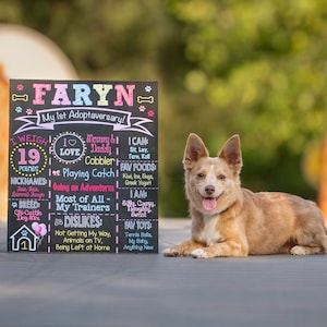 Adorable Dog Birthday Chalkboard Sign Print Yourself Pink - Etsy