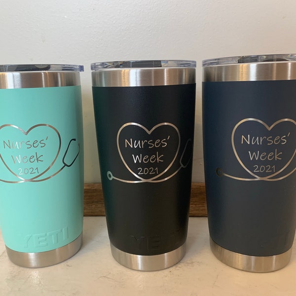 Nurse YETI, Personalized 20 Oz YETI, Custom Stainless Steel Yeti ...