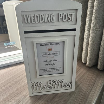Large Lockable White Wedding Card Post Box Fully Assembled Wedding Card ...