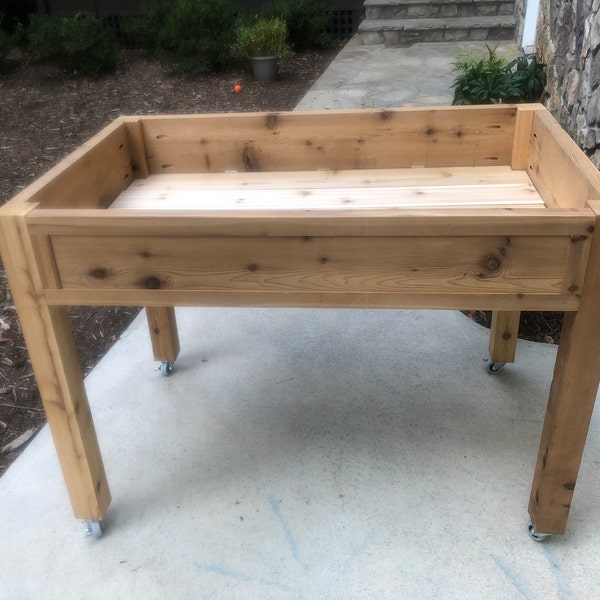 Planting Table, Veggie Table, Herb Planter, Garden Planter Box, Raised ...