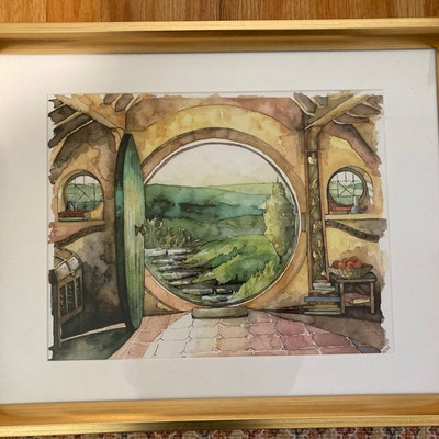 Bag End Painting Watercolor Painting Bag End Art Lord - Etsy