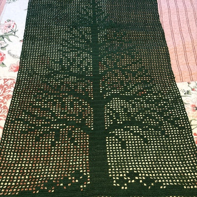 PDF Crochet Lace Table Runner Tree Pattern, Handmade Tablecloth, Home ...