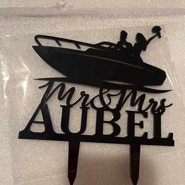 Driving Boat Cake Topper, Nautical Wedding Cake Toppers, Speed Boat ...