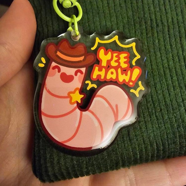 Cowboy Worm Acrylic Keychains! - Etsy