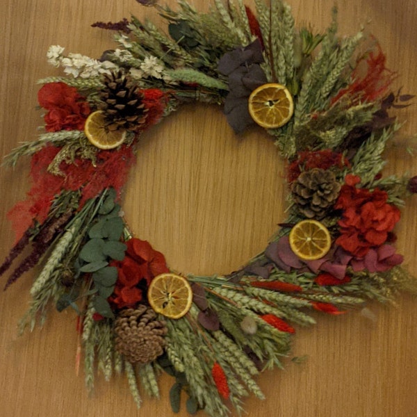 Autumn Dried Wreath Making Kit. Dried Flower DIY Autumnal Door Wreath ...