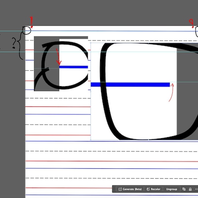 Traceable Capital Letters Alphabet Lined Paper Red Bottom, Blue Top ...