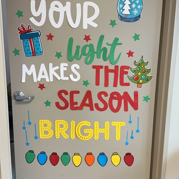 Christmas Bulletin Board Kit | Precut Holiday School Decor | Bulletin ...