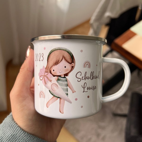 Tasse zur Einschulung mit Name Geschenkidee Mädchen - Etsy.de