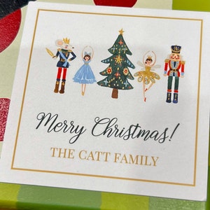 Personalized Watercolor Christmas Calling Card or Sticker | Nutcracker ...