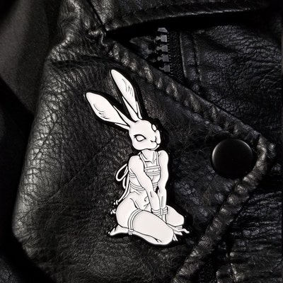 Rope Bunny Boy Bdsm Themed Kinky Enamel Pins - Etsy