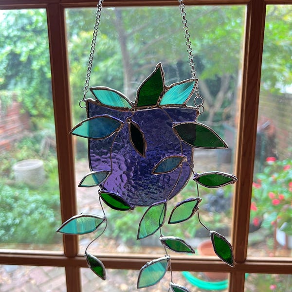 Hanging House Plant Stained Glass Pattern (digital Download) - Etsy