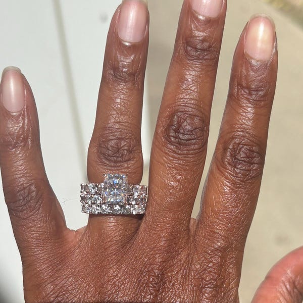 Bezel Set Round Moissanite Engagement Ring, Solitaire Wedding Ring ...