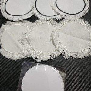 Sublimation Raggedy Patch Blank Frayed Embroidered Edge Hat Patches ...