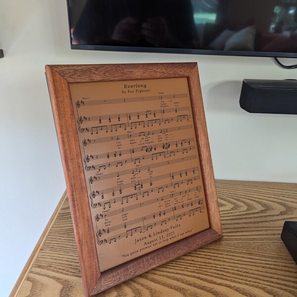 Leatherwork Anniversary Gift Sheet Music, Anniversary Gift, Love Etched ...