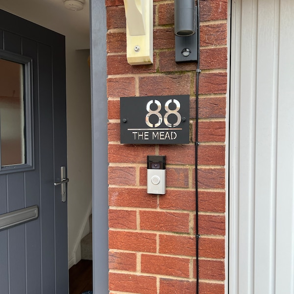 MODERN HOUSE SIGN Address Number Sign House Number 195mm X 130mm 230mm ...
